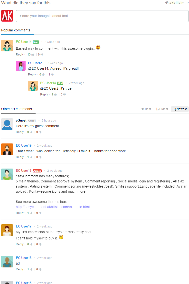 Easycomment Php Comment Script By Akbilisim Codecanyon